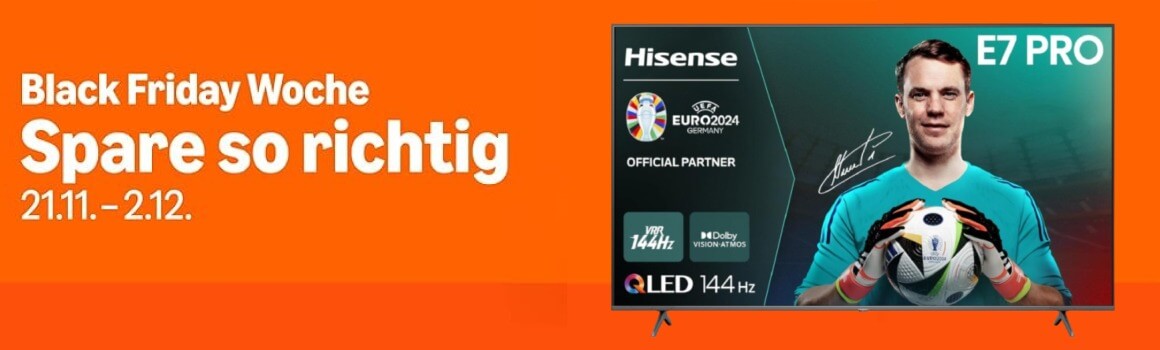 Alle TV Angebote bei Amazon, u.a. mit Hisense 55E7NQ Pro 139 cm (55'', 4K, QLED, Dolby Vision IQ ...